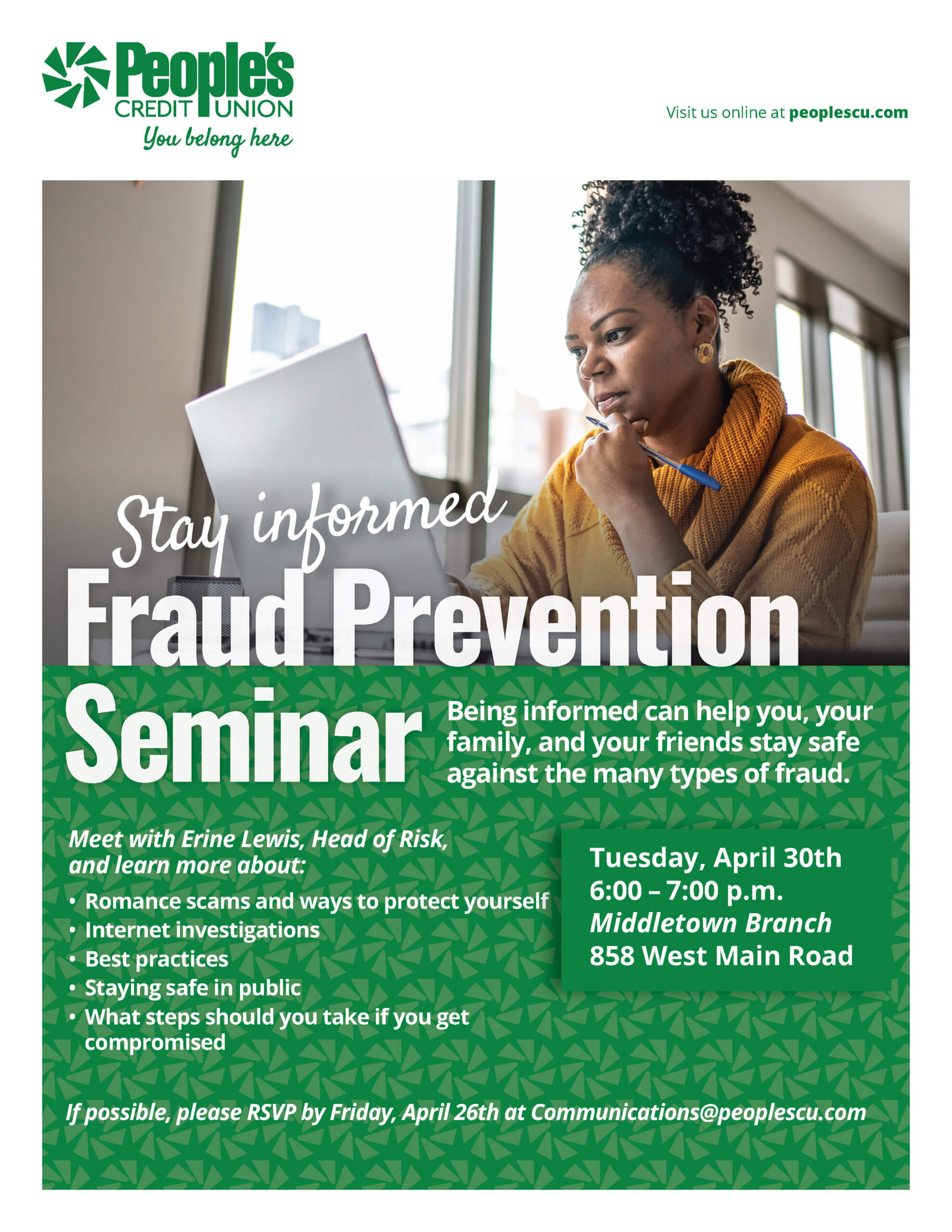 Fraud Seminar on April 30th at Our Middletown Office - People's Credit ...